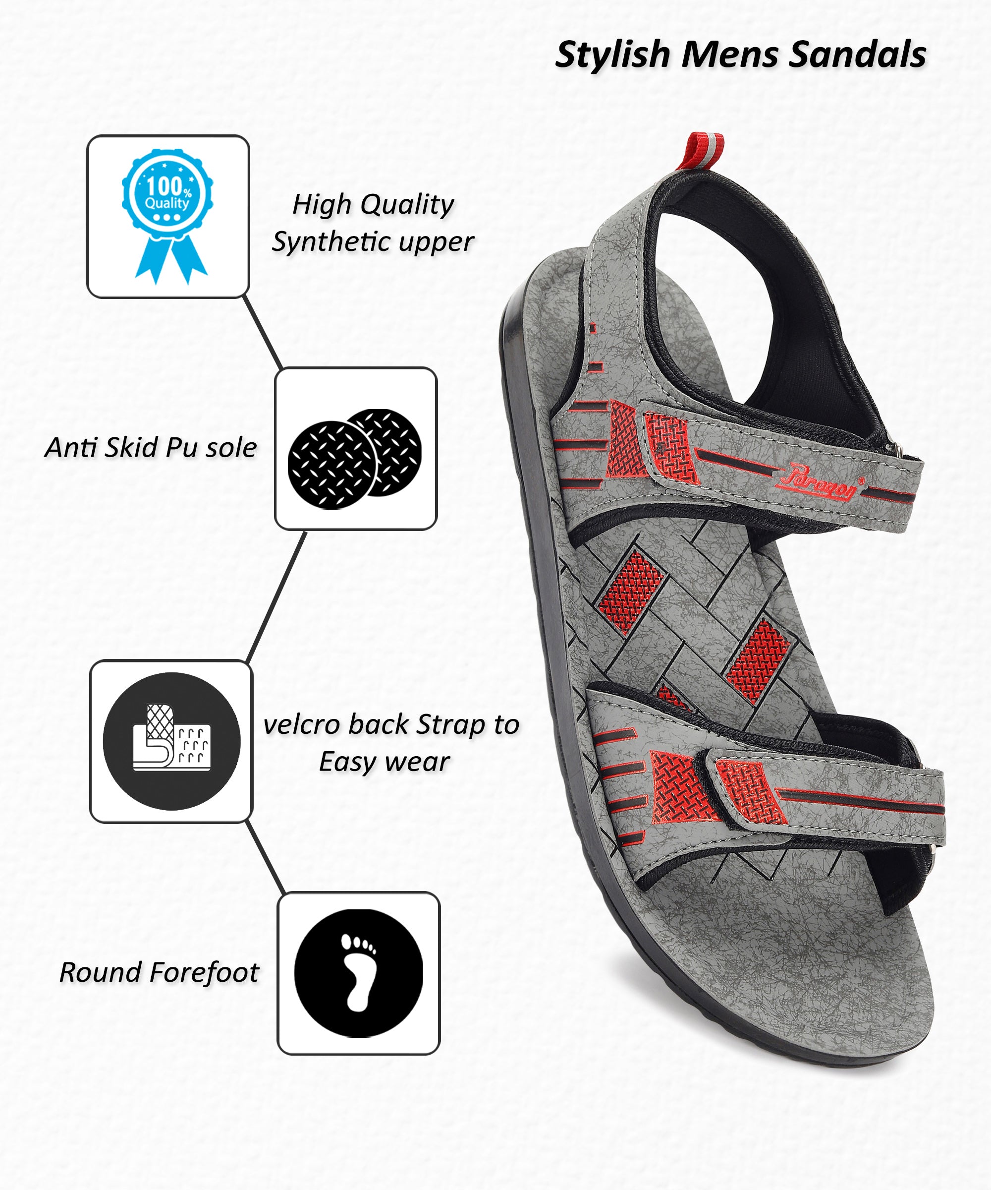 Paragon PUK2215G Men Stylish Sandals | Comfortable Sandals for Daily O ...