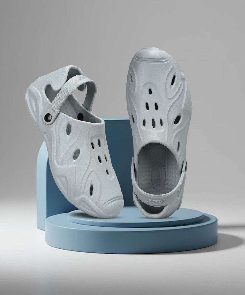 Paragon Men's Light Grey Clogs | Waterproof, Lightweight| Ideal for Ou ...