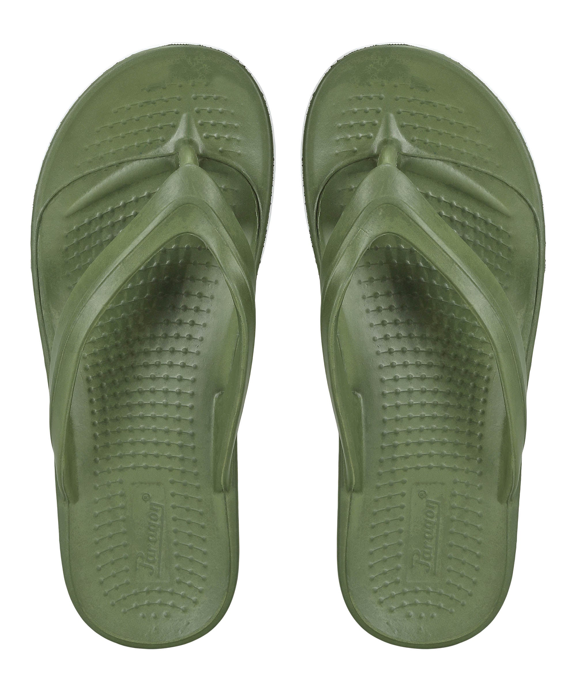 Paragon Men's Lightweight Olive Green Flip Flops for Everyday Use ...