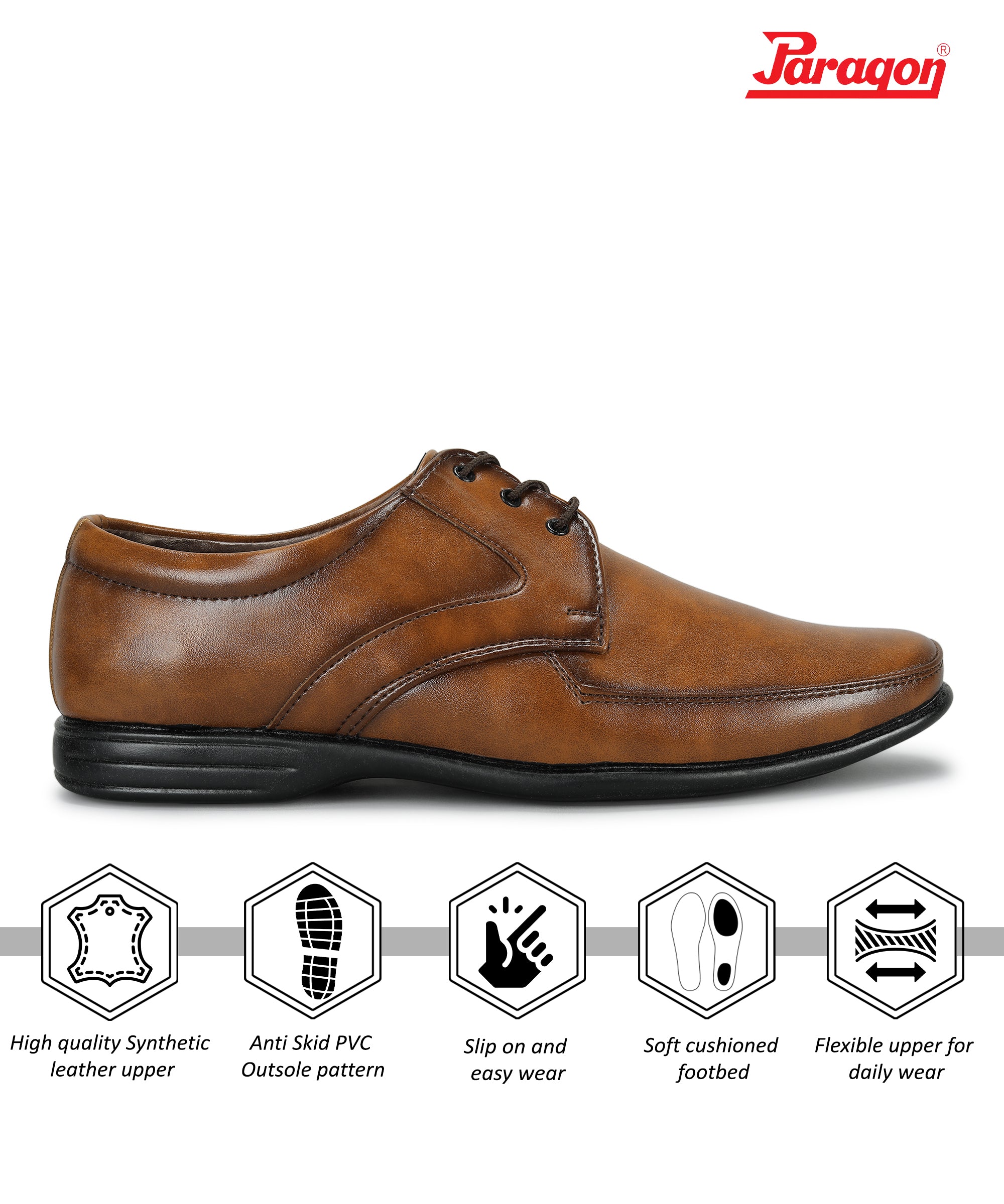 Paragon Men's Lace Up Formal Shoes | Durable, Sturdy Outdoor Wear ...