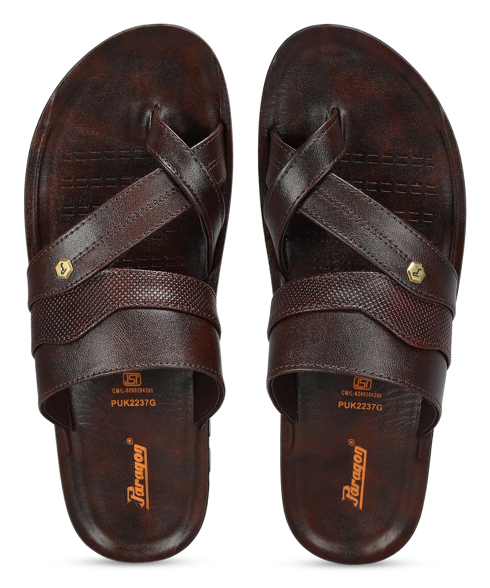 Paragon Men's Slip-on Brown Sandals for Men | Comfortable Sole & Durab ...