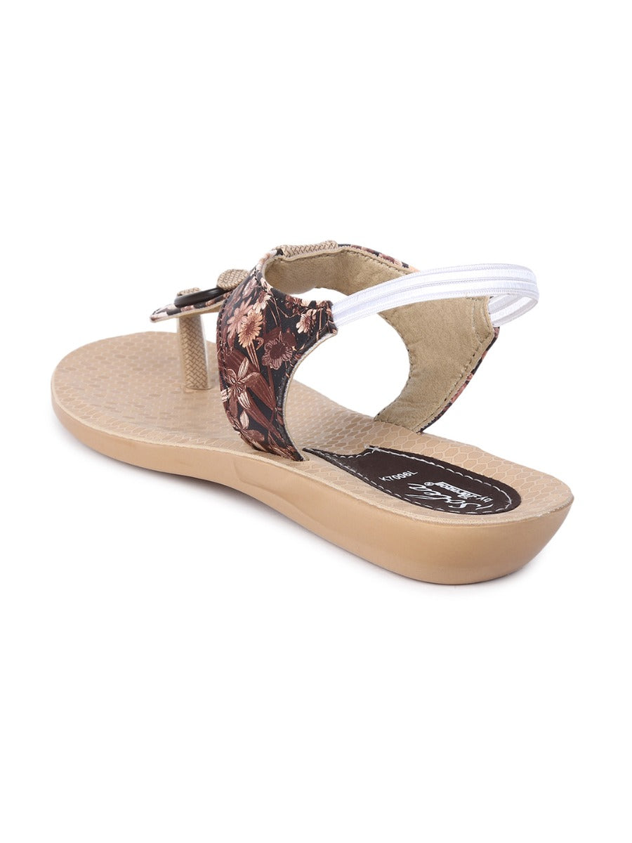 Women's Brown Beige Rexine Sandal – Paragon Footwear