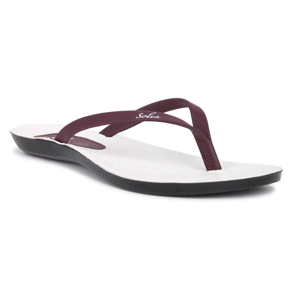 Women's Maroon White Solea Flip-Flop – Paragon Footwear