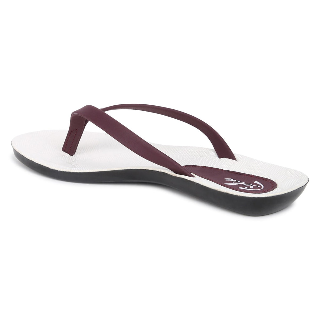 Women's Maroon White Solea Flip-Flop – Paragon Footwear